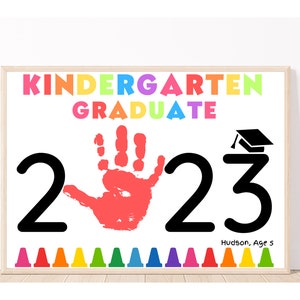 Kindergarten Handprint Last Day of School Last Day of Kindergarten Sign ...