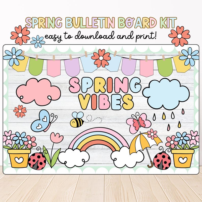 Spring Classroom Bulletin Board Kit: Printable Decor (digital Download ...