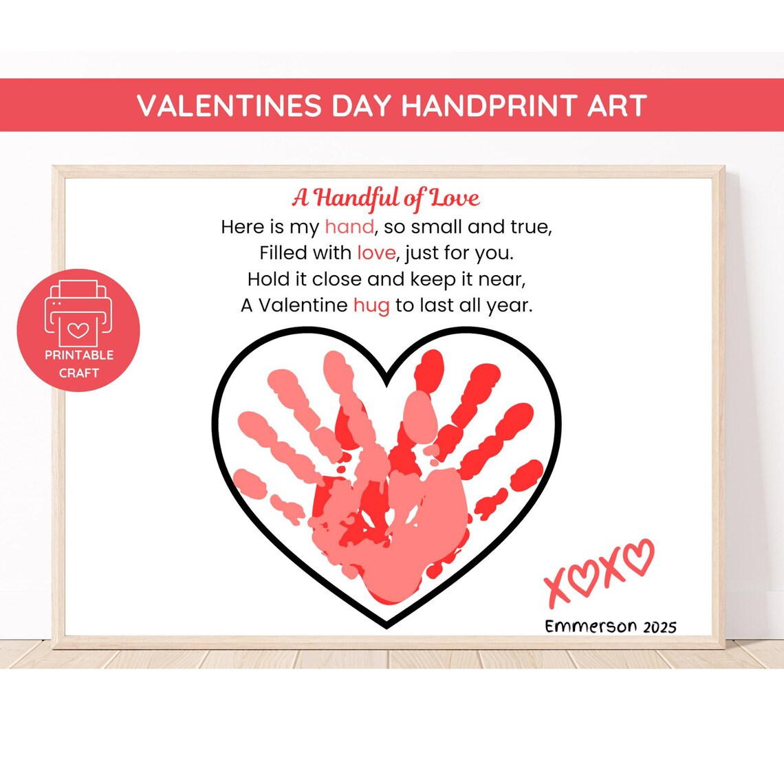 Valentine's Handprint Poem Art: DIY Kid Craft (digital Download) - Etsy