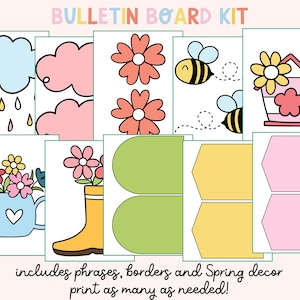 Spring Classroom Bulletin Board Kit: Printable Decor (digital Download ...