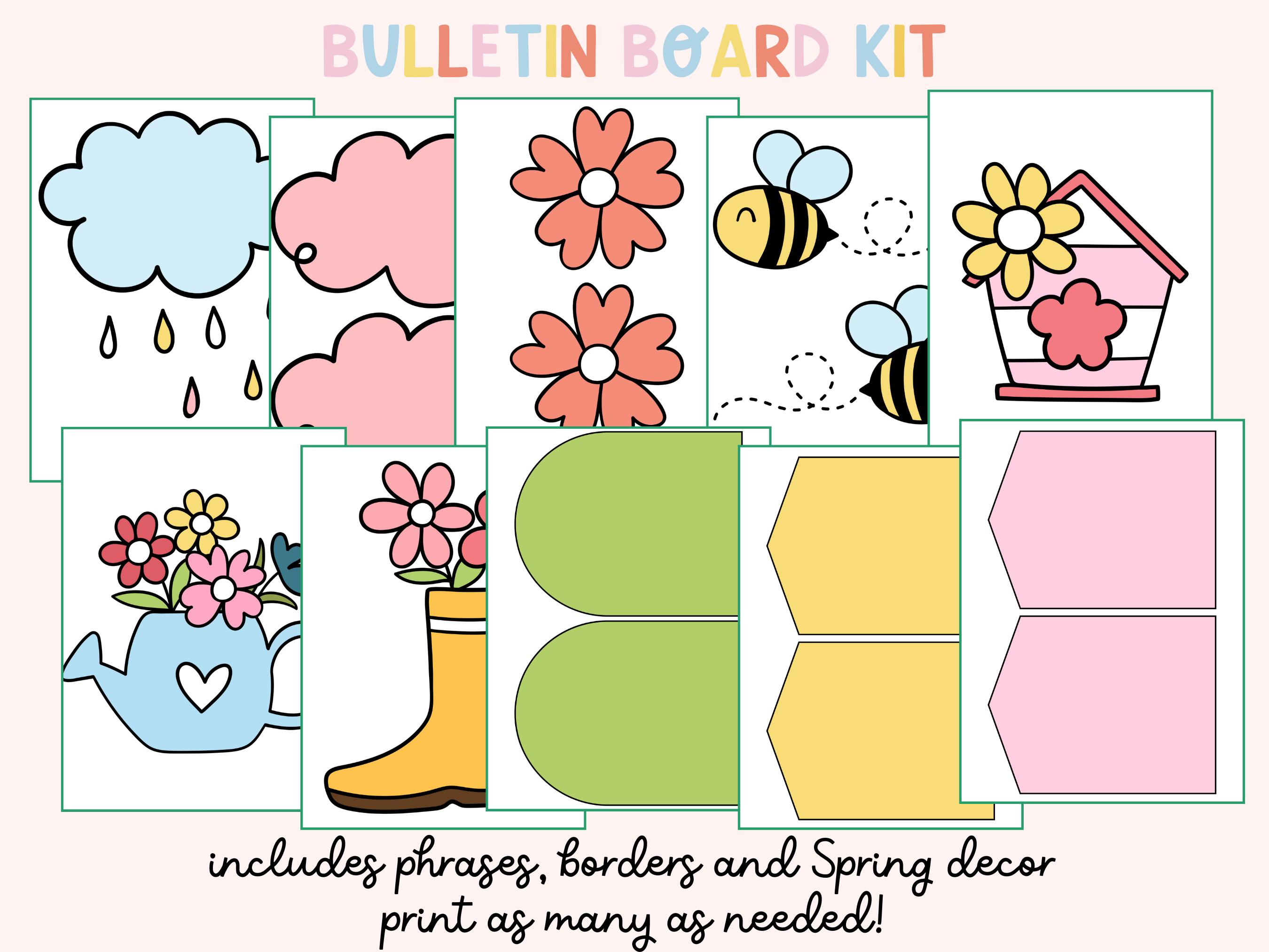 Spring Classroom Bulletin Board Kit: Printable Decor (digital Download ...