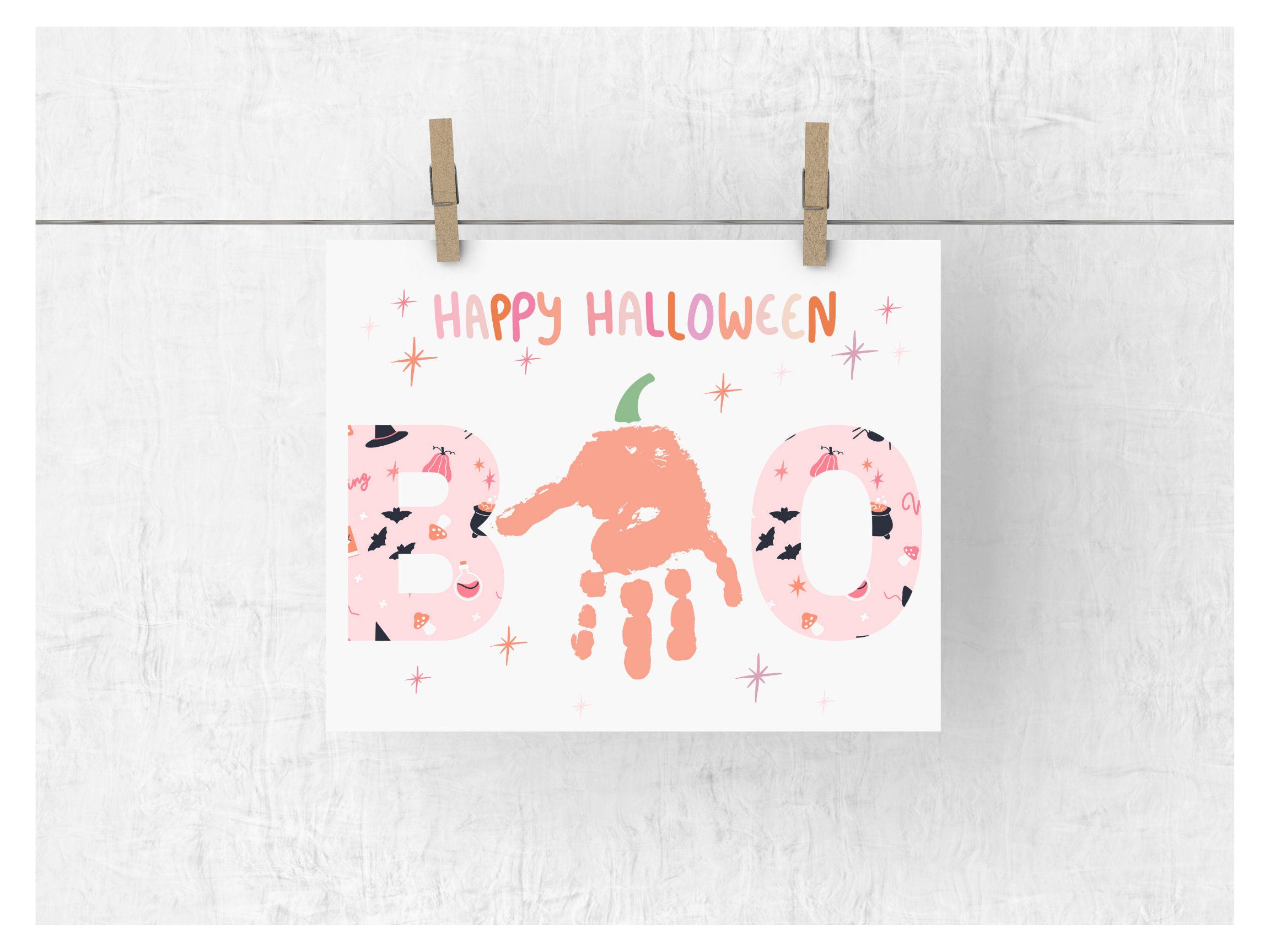 Boo Handprint Craft Halloween Handprint Art Kids Baby - Etsy