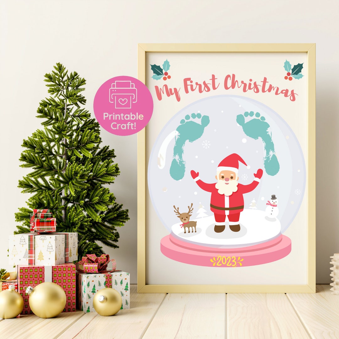 Baby's First Christmas My First Christmas Keepsake Santa Handprint ...