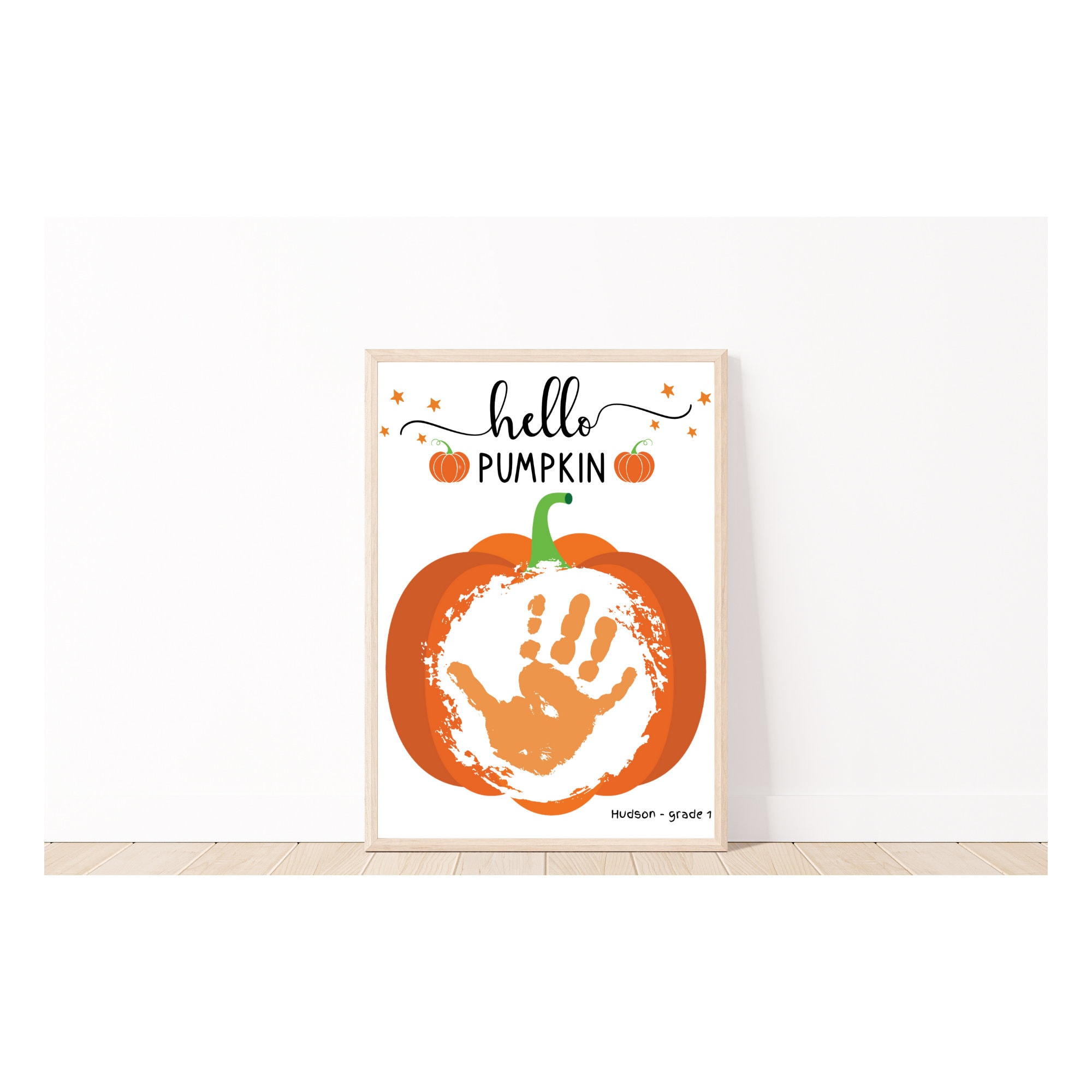 Pumpkin Handprint Craft Hello Pumpkin Halloween Handprint Art Preschool ...