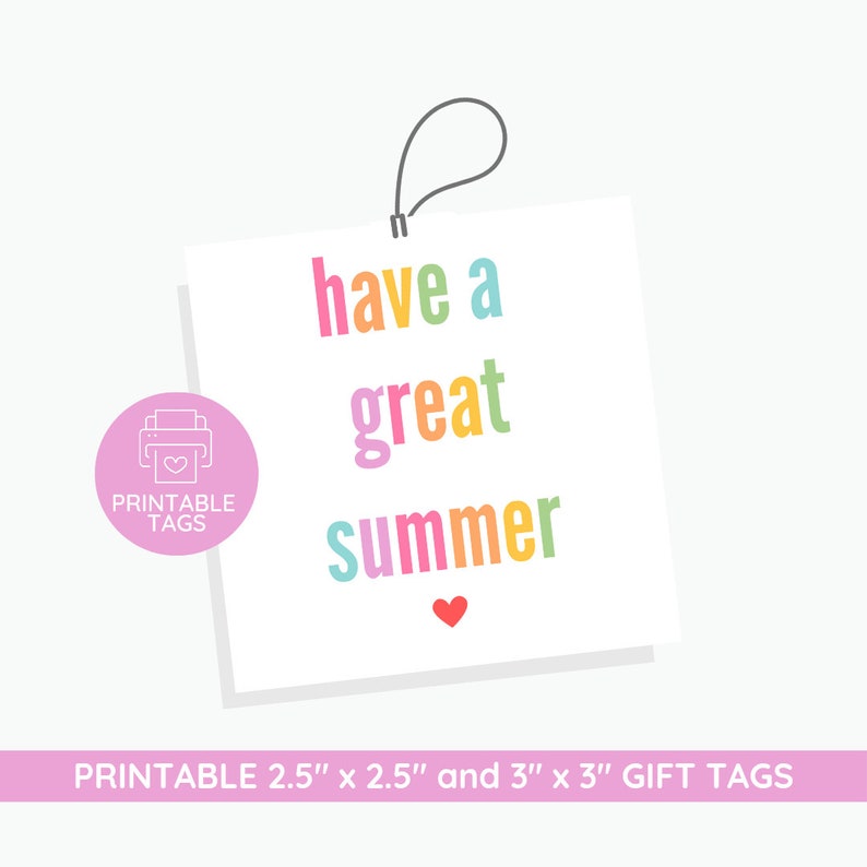 End of School Year Gift Tag Last Day of School Tag Printable Preschool ...