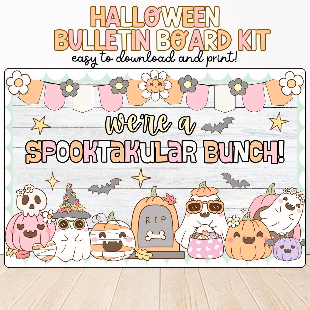Halloween Bulletin Board Kit: Spooky Ghost Classroom Decor (PDF ...