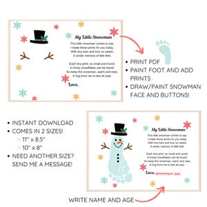 Christmas Snowman Handprint Art: Keepsake Poem (digital Download) - Etsy
