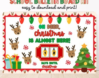 Rudolph Reindeer Christmas Countdown Bulletin Board (digital Download ...