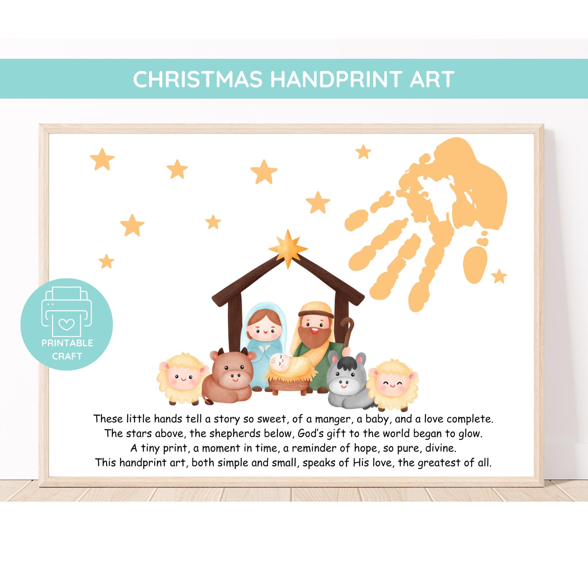 Christmas Nativity Handprint Art: Keepsake Poem (digital Download) - Etsy