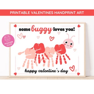 PRINTABLE Valentines Day Handprint Art Craft for Kids, Keepsake Art ...