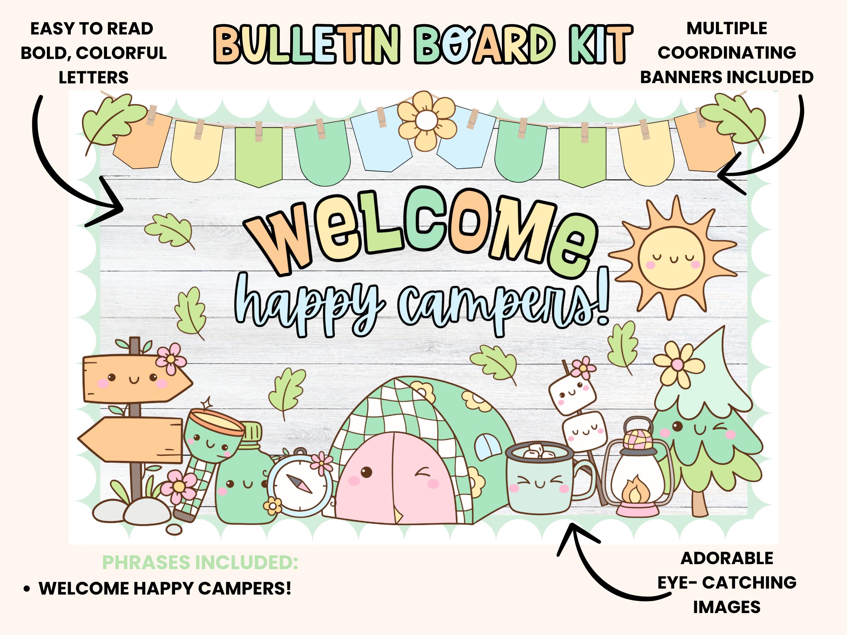 Camping Classroom Decor: Back to School Bulletin Board Kit (printable ...