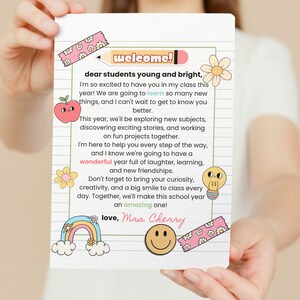 Back to School Welcome Letter: Teacher to Student Gift (PDF) - Etsy