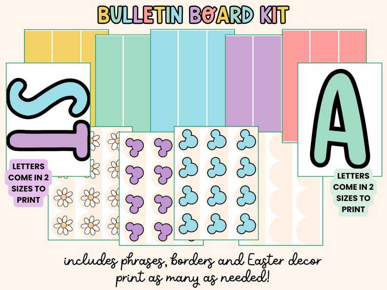 Easter Bulletin Board Kit: Spring Classroom Decor (printable) - Etsy
