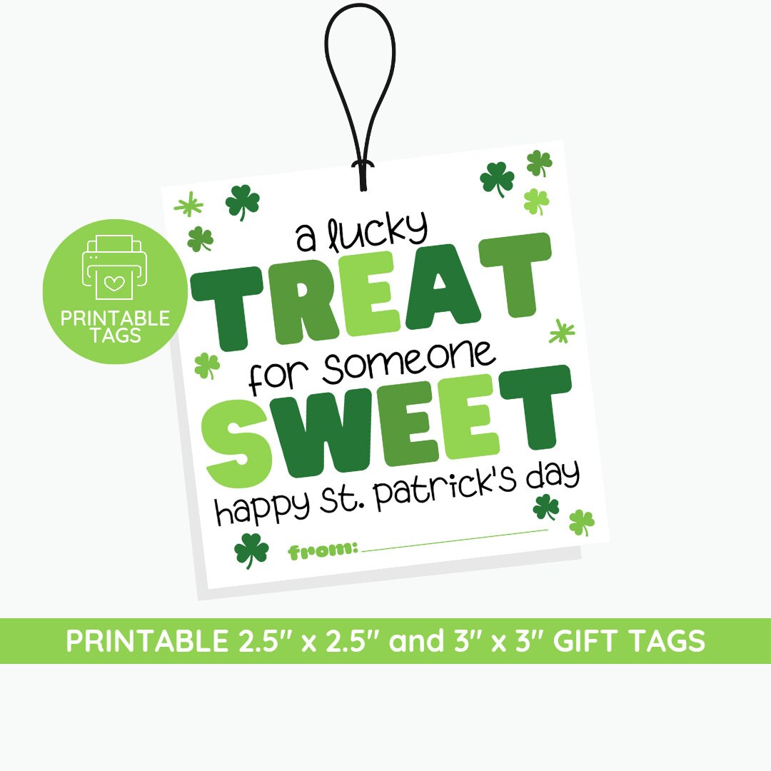 St Patricks Day Printable Gift Tag, Printable St Patricks Day Classroom ...