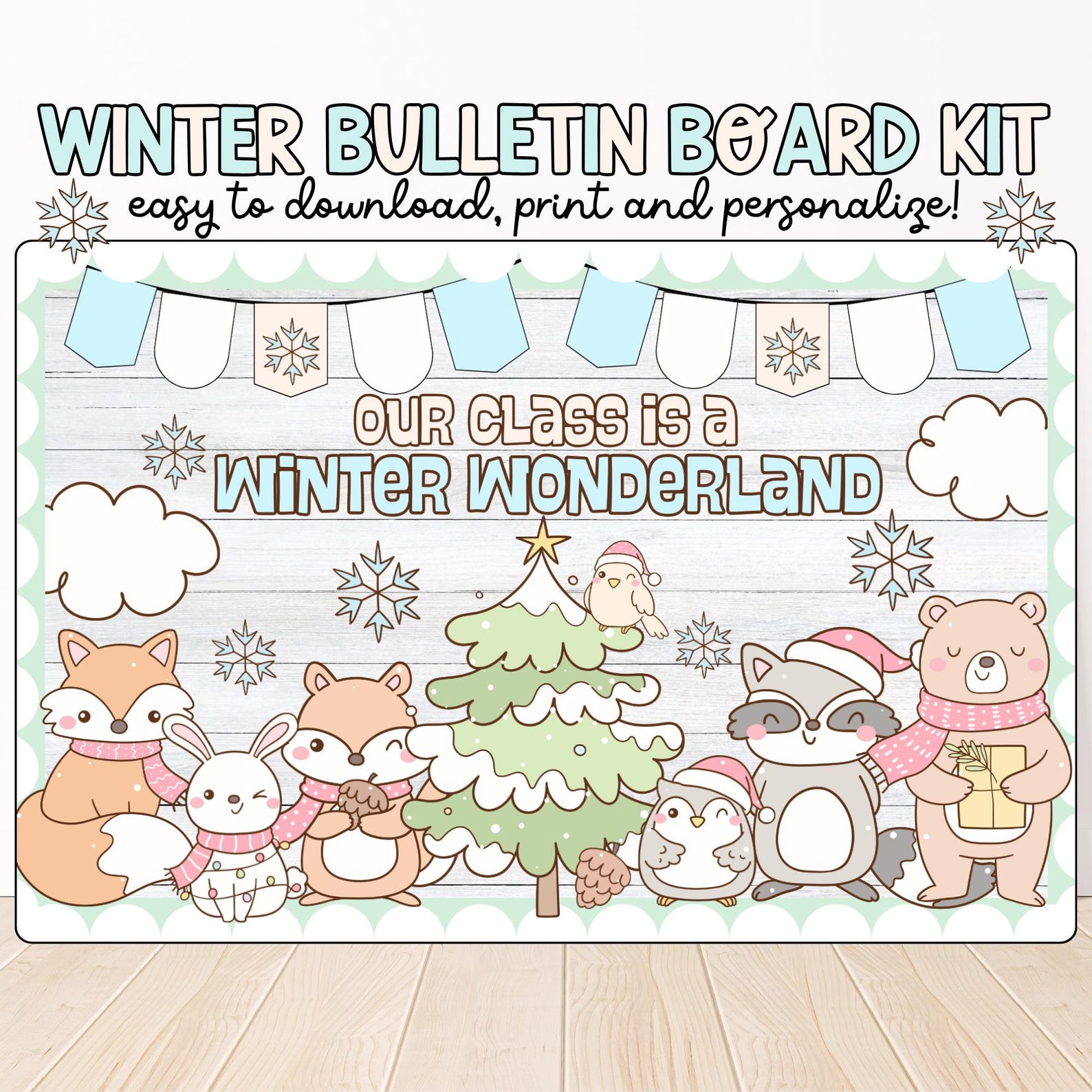 Winter Wonderland Bulletin Board Kit: Fun January Classroom Decor ...