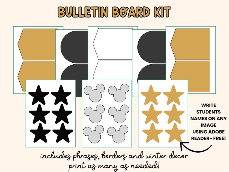 New Years Bulletin Board Kit: Fun January Classroom Decor (digital ...