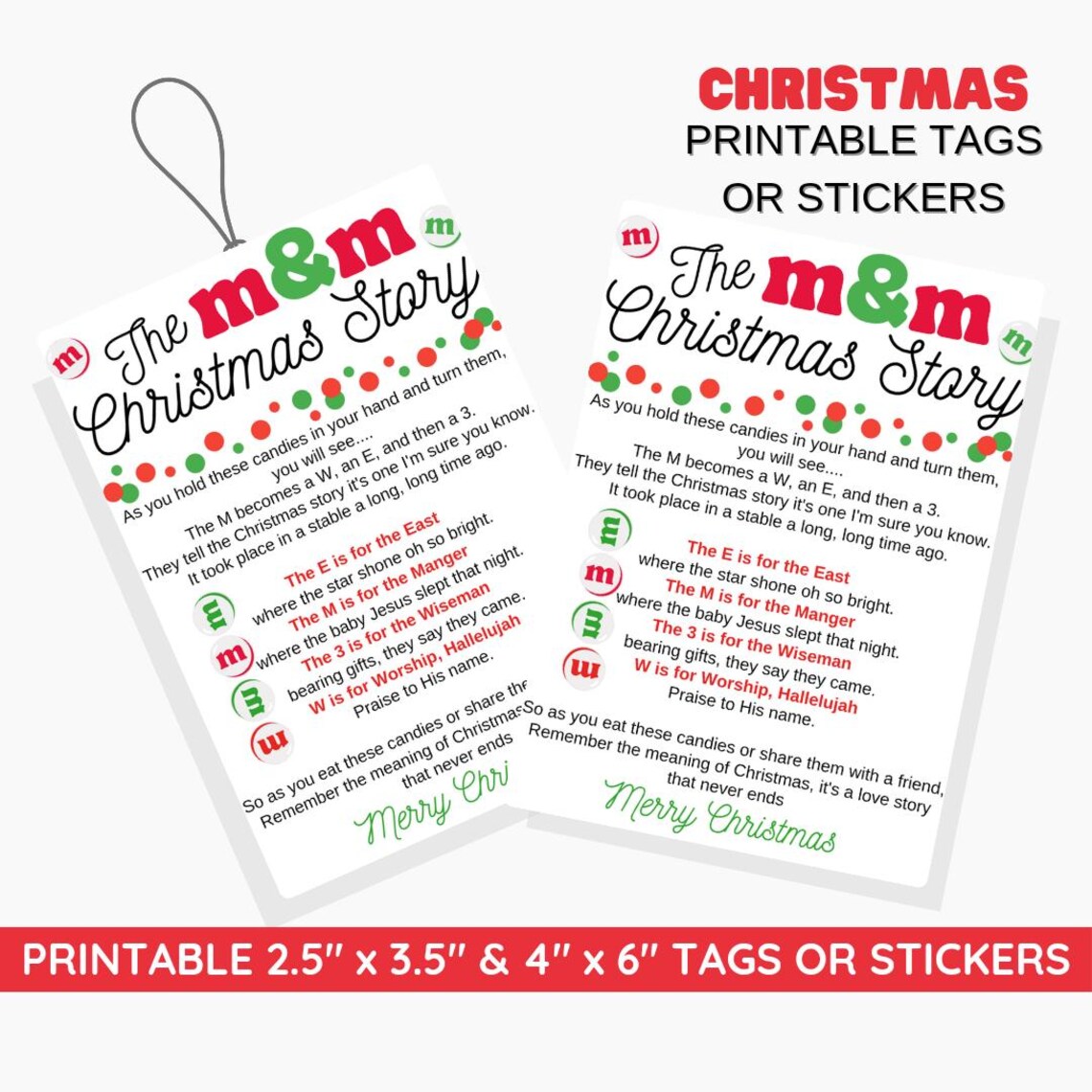 M&M Christmas Nativity Story Printable Gift Tags: Nativity Poem ...