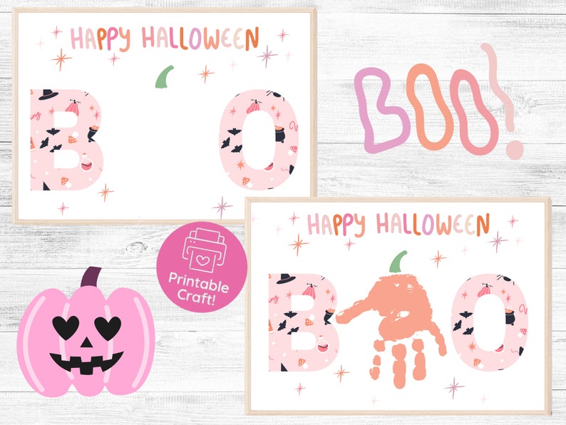 Boo Handprint Craft Halloween Handprint Art Kids Baby - Etsy