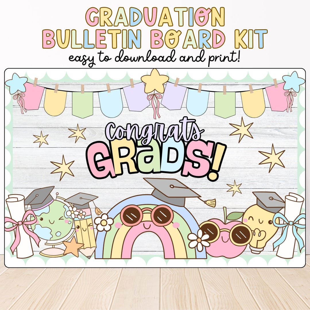 Graduation Bulletin Board Kit, Editable & Printable, End of Year ...