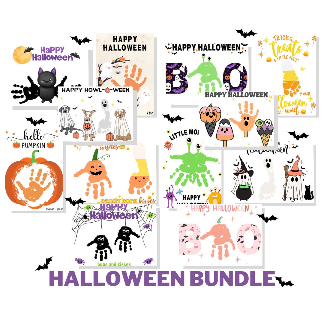 Halloween Handprint Bundle | Halloween Kids Craft | Halloween Party ...