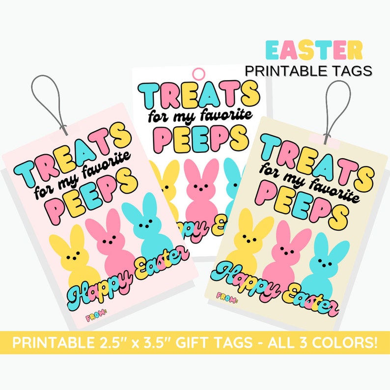 Happy Easter to My Favorite PEEPS Tag, Easter Tags Printable, Easter ...