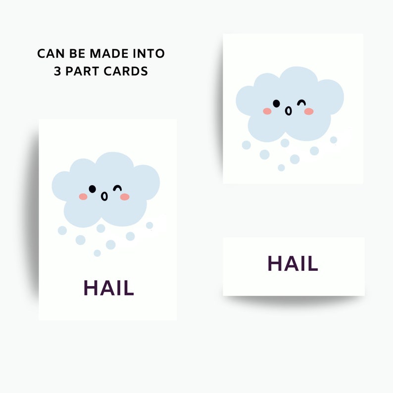 16 Weather Cards Preschool Weather Chart Montessori Flashcards ...