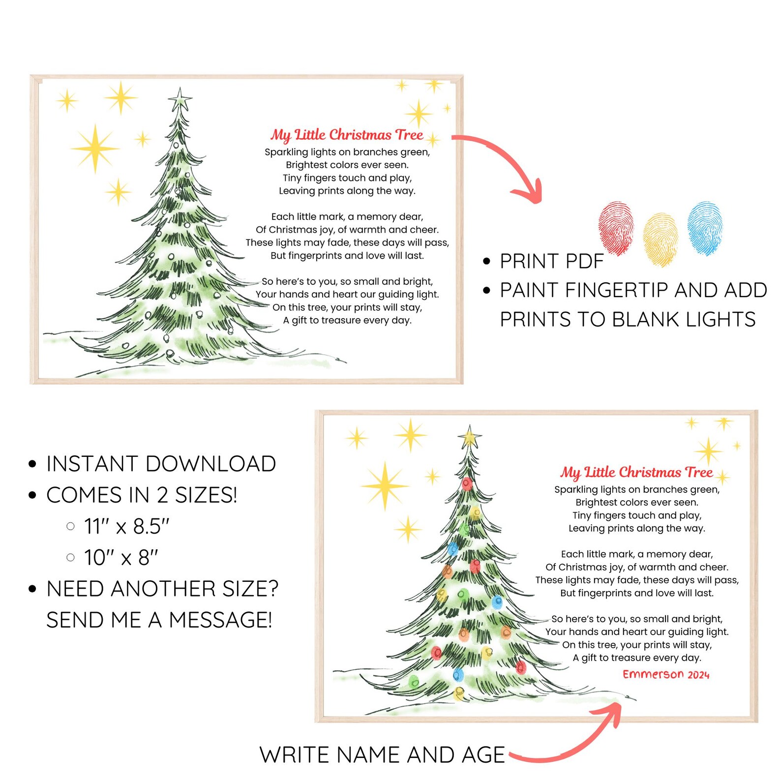 Christmas Handprint Poem Art: Keepsake Tree (digital Download) - Etsy