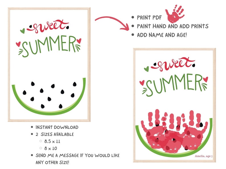 Summer Handprint Craft Summer Craft for Kids Summer Handprint Art ...