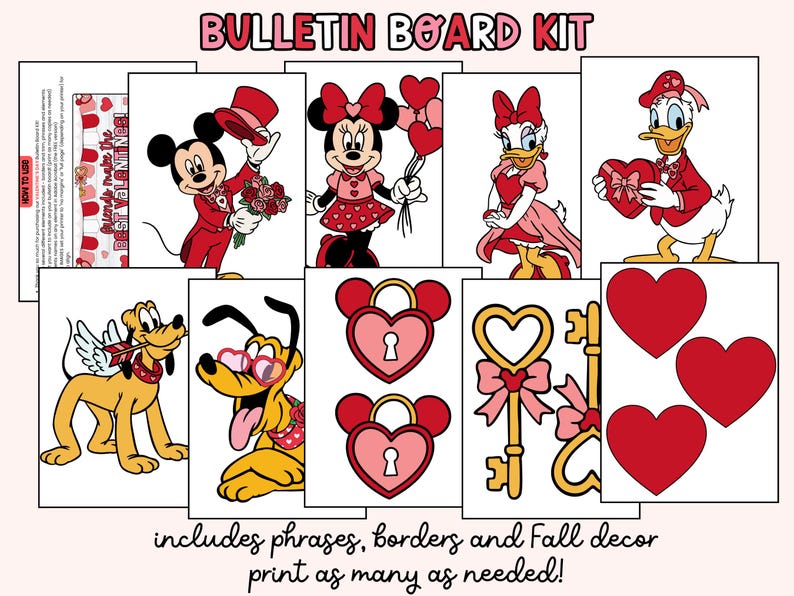 Valentine's Day Bulletin Board Kit: February Classroom Decor (printable ...