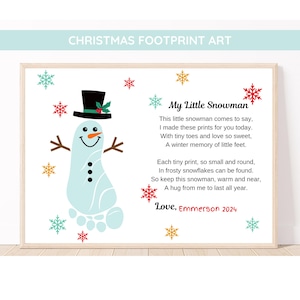 Christmas Snowman Handprint Art: Keepsake Poem (digital Download) - Etsy