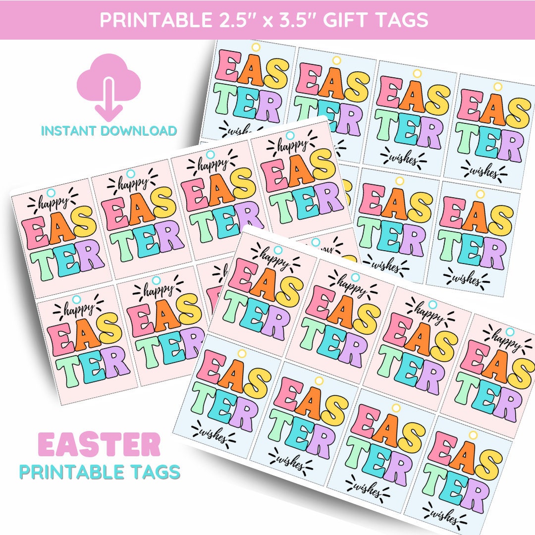 Easter Gift Tag Printable, Easter Basket Tag, Easter Printable, Easter ...