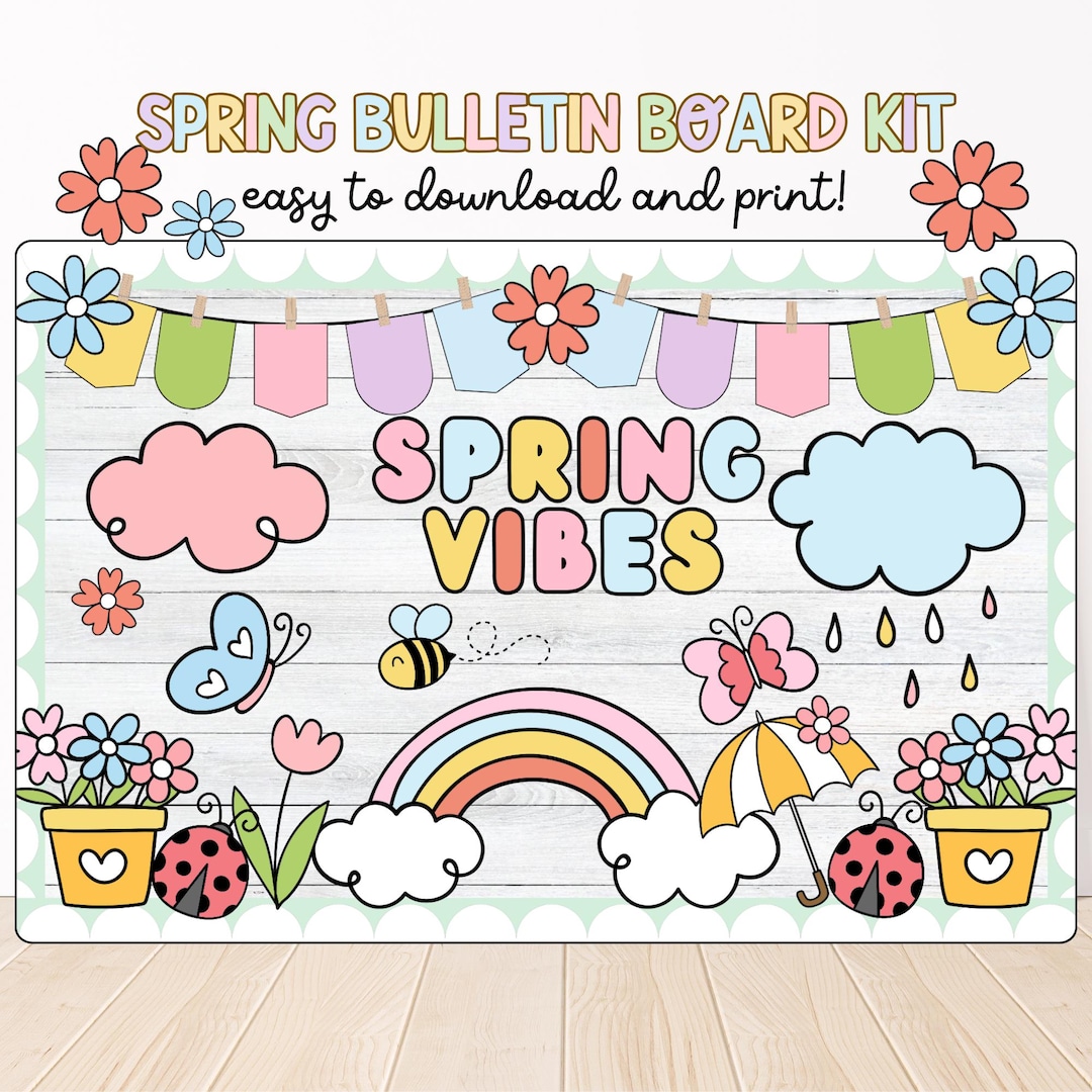 Spring Bulletin Board Kit: Classroom Decor (digital Download) - Etsy