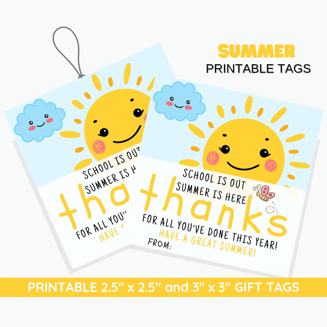 Teacher Thank You Gift Tags: End of Year Printable (PDF) - Etsy