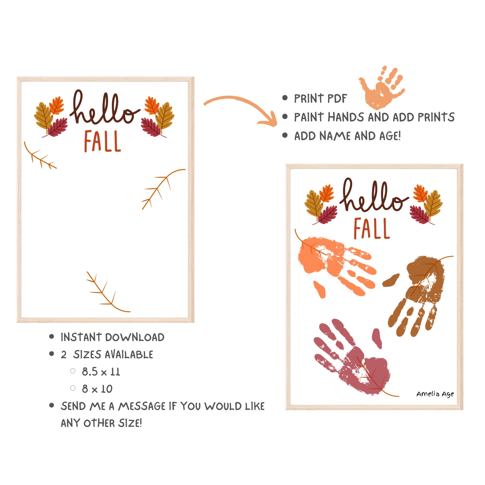 Fall Handprint Craft Fall Craft for Kids Fall Handprint Art Preschool ...