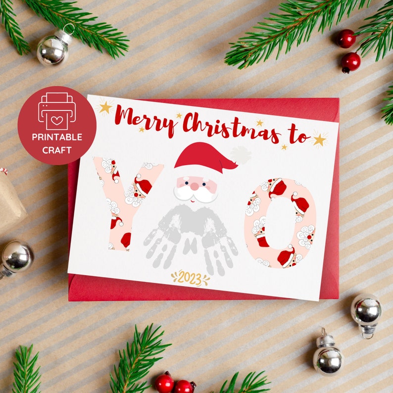 Printable Christmas Handprint Art Craft Handprint Christmas - Etsy