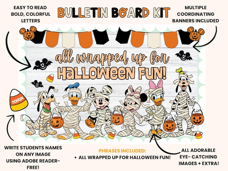 Halloween Bulletin Board Kit: Spooky Classroom Decor (PDF Download) - Etsy