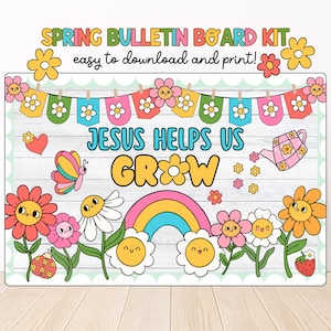 Christian Easter Bulletin Board Kit, Printable Christian Decor for ...