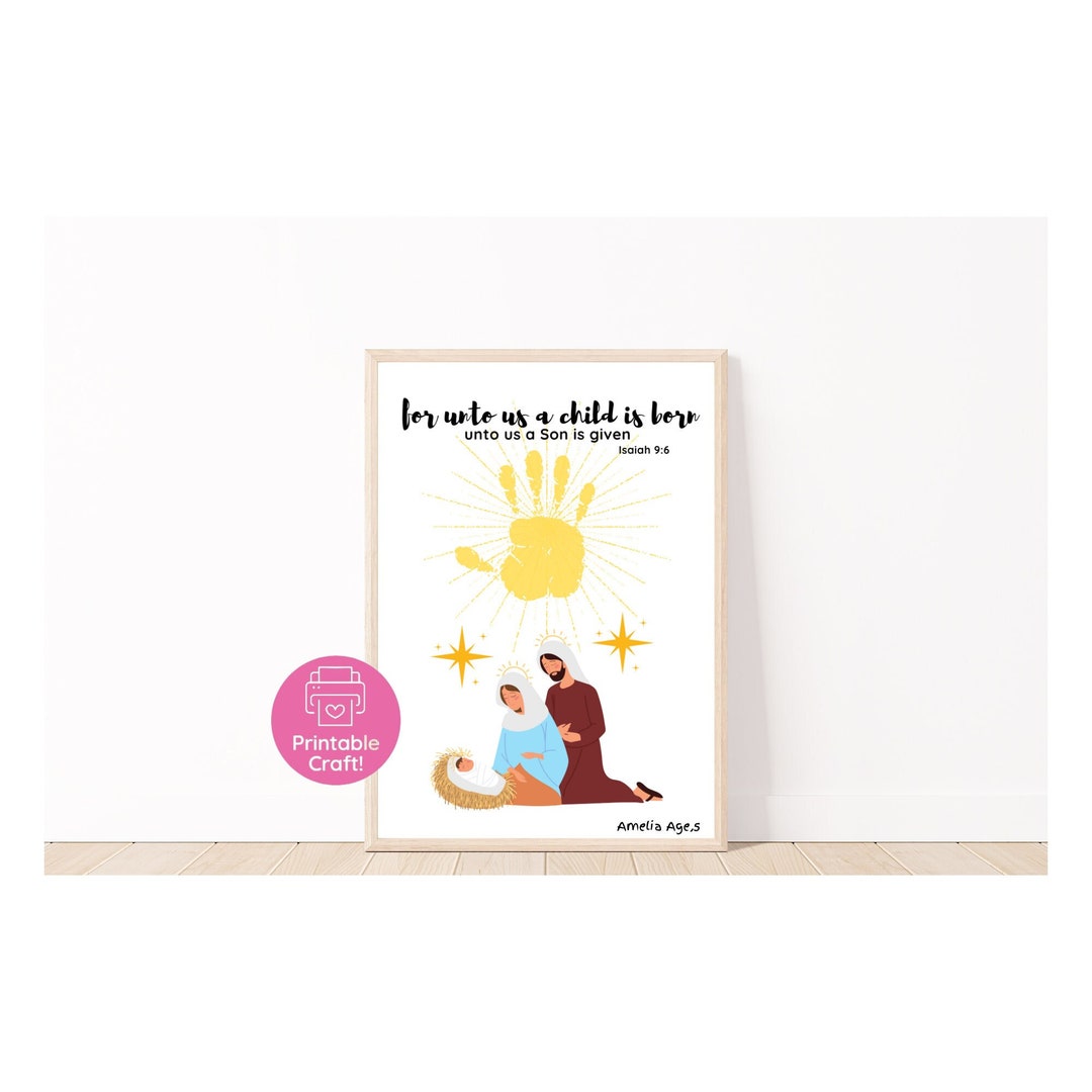 Baby Jesus Christmas Craft, Printable Nativity Christmas Handprint Art ...