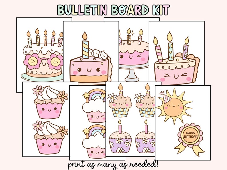 Bookshelf Birthday Bulletin Board Kit: Printable Classroom Decor ...