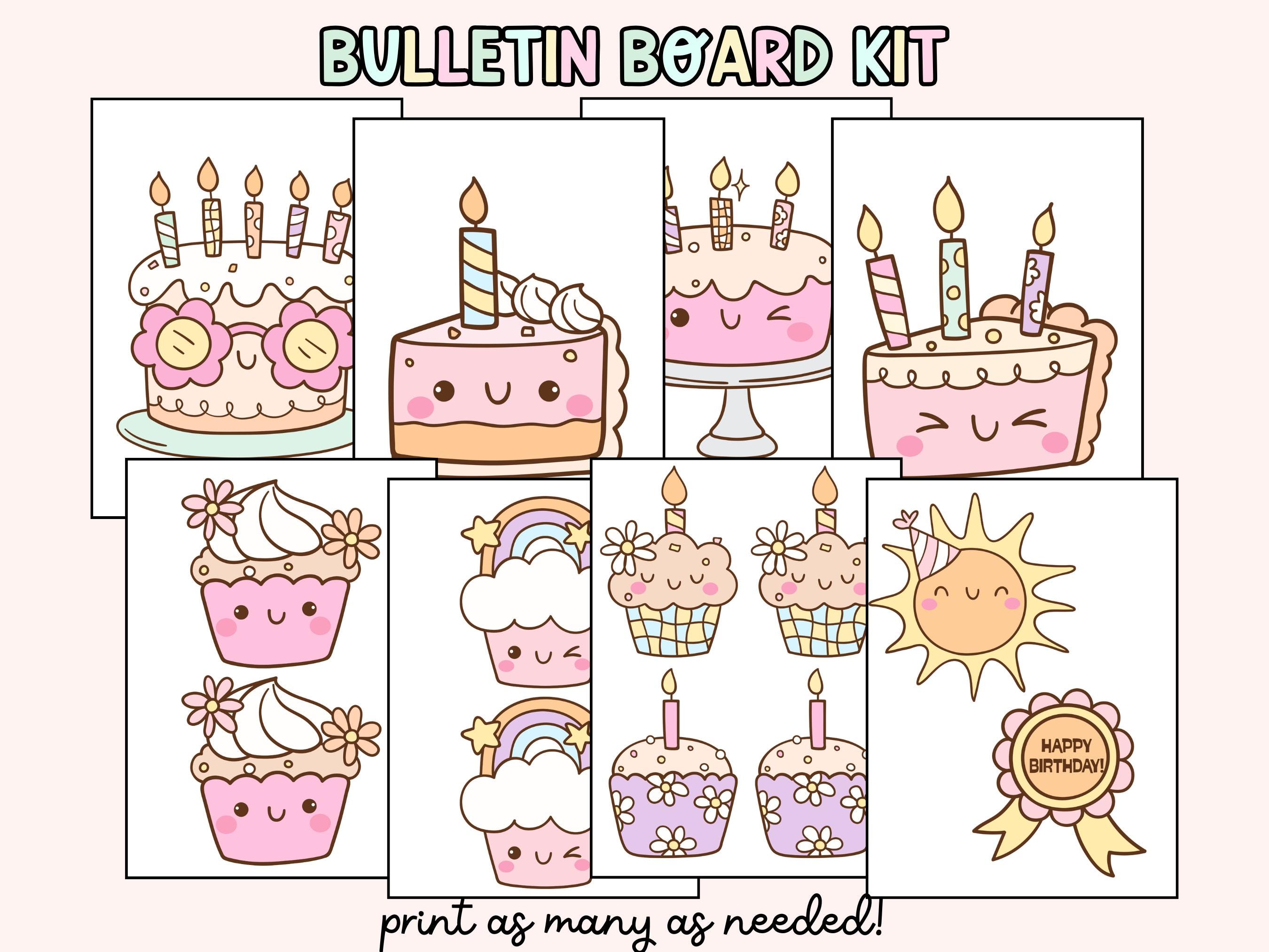 Bookshelf Birthday Bulletin Board Kit: Printable Classroom Decor ...