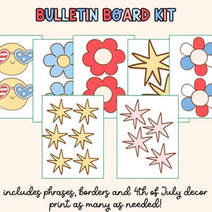 4th of July Bulletin Board Kit: Patriotic Classroom Decor (digital ...