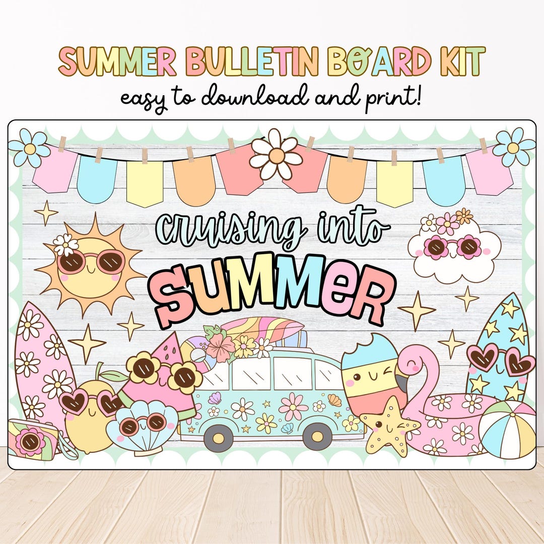 Summer Bulletin Board Kit: Groovy Classroom Decor (digital Download) - Etsy