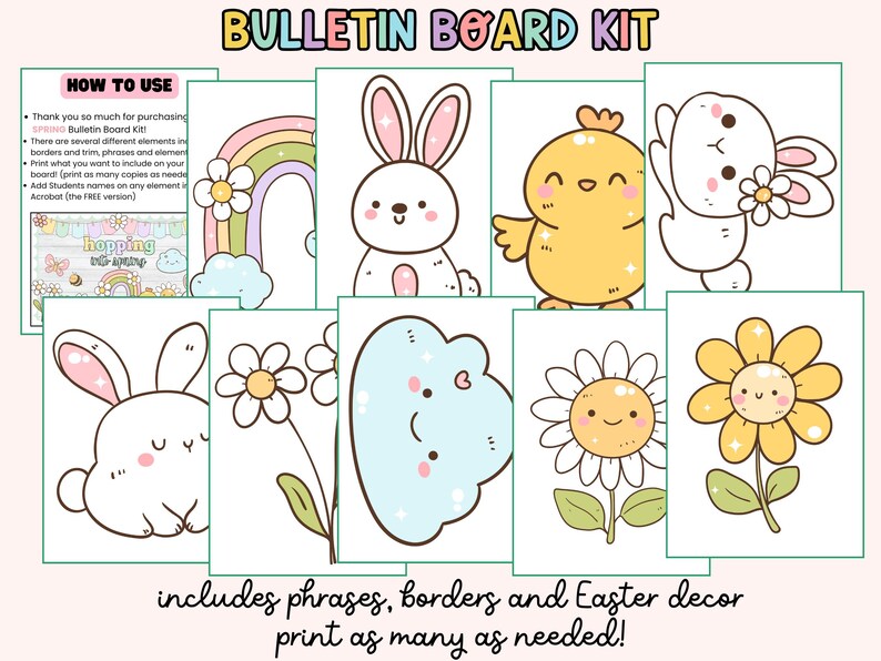 Easter Bulletin Board Kit: Spring Classroom Decor (digital Download) - Etsy