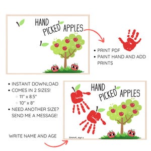 Apple Handprint Craft, Back to School, Handprint Art Craft for Kids ...