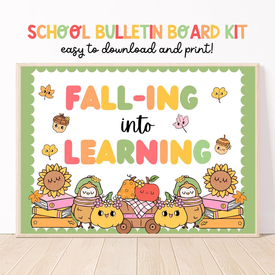 Groovy Fall Classroom Bulletin Board Kit, Classroom Decor, Teacher ...