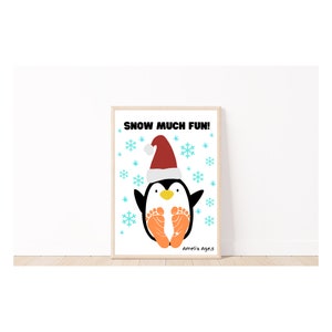 Penguin Handprint Art, Christmas Printable Handprint Art, Christmas ...