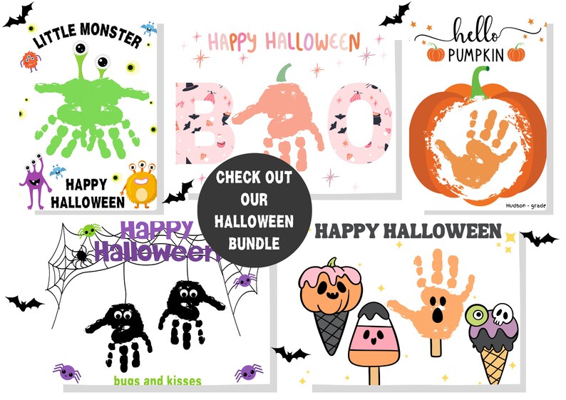 Bugs and Kisses Halloween Handprint Art Preschool Activity Handprint ...