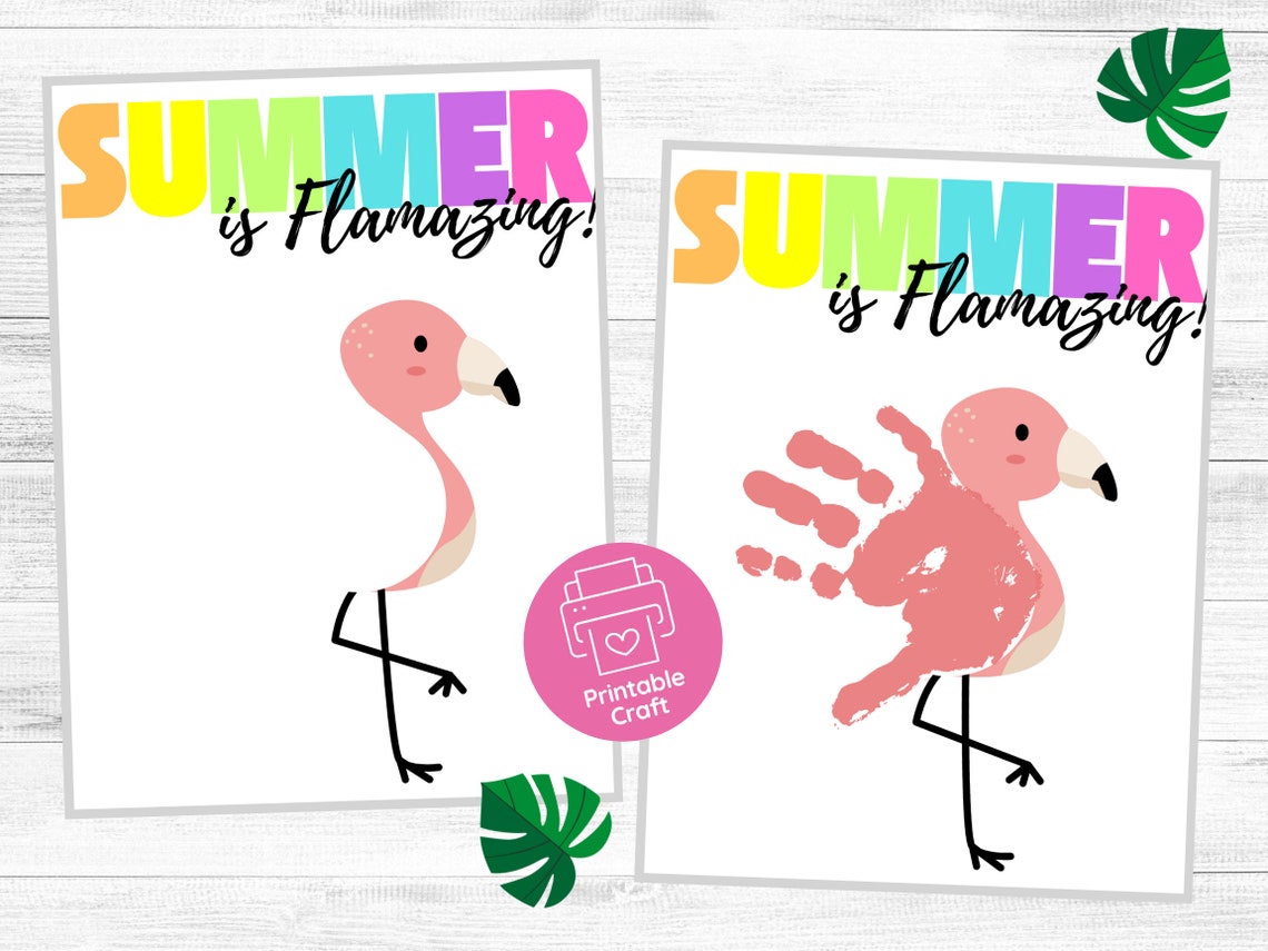 Flamingo Handprint Craft for Kids Summer Handprint Craft - Etsy