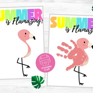 Flamingo Handprint Craft for Kids | Summer Handprint Craft | Summer ...