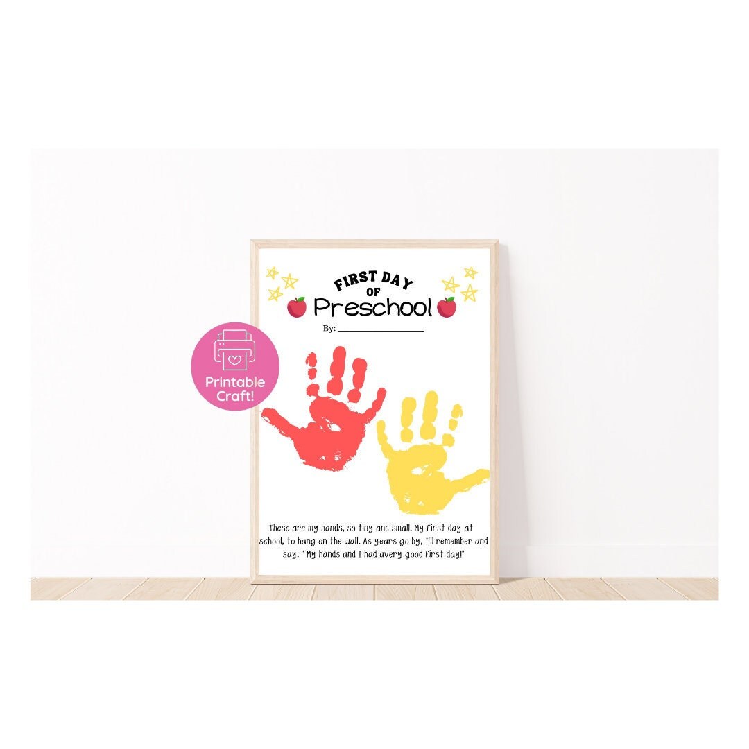 My First Day of Preschool Handprint Craft | 1st Day of School Craft ...